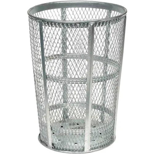 Global Industrial™ Outdoor Steel Mesh Corrosion Resistant Trash Can, 48 ...