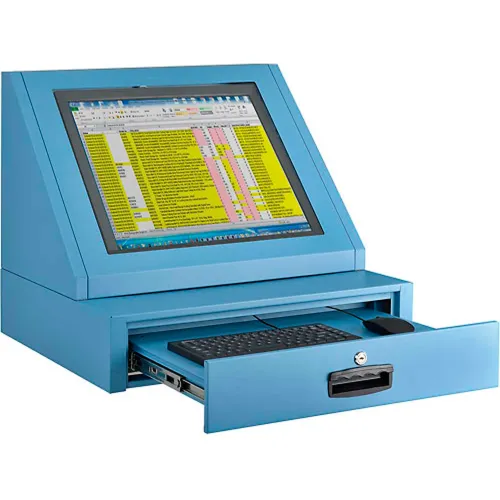 Global Industrial™ Countertop LCD Console Computer Cabinet, Blue