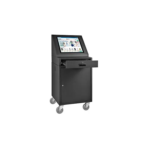Global Industrial™ Mobile LCD Console Computer Cabinet, Black