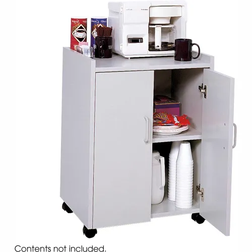 Safco Wood Mobile Refreshment Center Cart, Gray - 8953GR