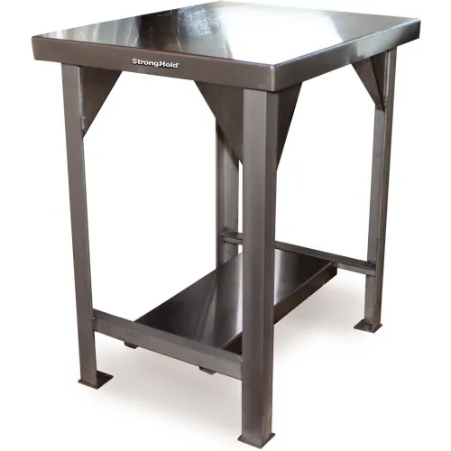 StrongHold Equipment Stand W/ Undershelf, 12 Ga 304 Stainless Steel Top ...