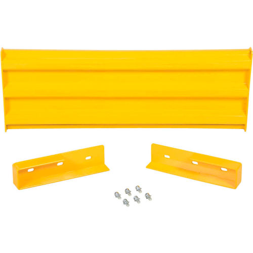 Steel Traffic Machinery Guard Rail, Drop In Style, 4'L, Yellow