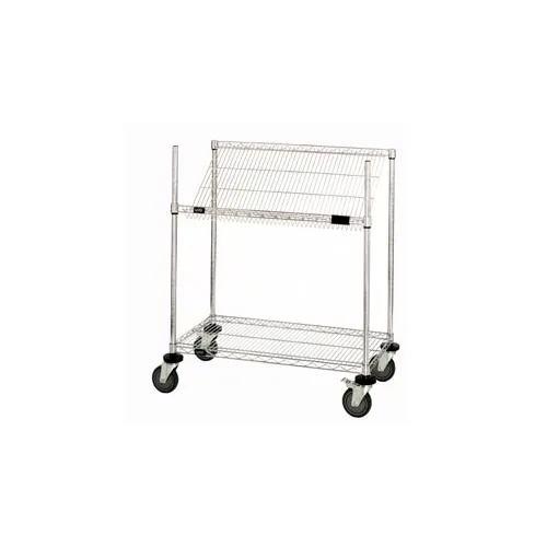 Global Industrial™ Easy Access Slant Shelf Chrome Wire Cart 48"L x 24"W ...
