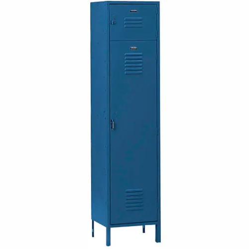 Penco® Vanguard 1-Tier 2 Door Box Over Locker, 18"W x 21"D x 78"H, Blue ...