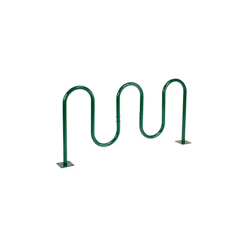 Global Industrial™ Wave Bike Rack, 7-Bike Capacity, Flange Mount, Green