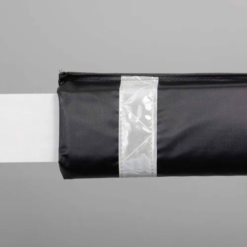 50"W Soft Nylon Gate Arm Cover - Black Cover/White Tapes