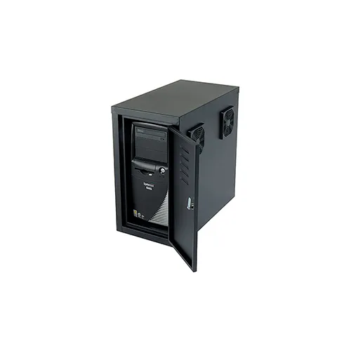 Global Industrial™ Computer CPU Side Cabinet with Front/Rear Doors and ...