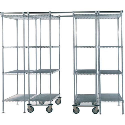 Nexel® Space-Trac 4 Unit Storage Shelving, Chrome, 48"W x 24"D x 86"H ...