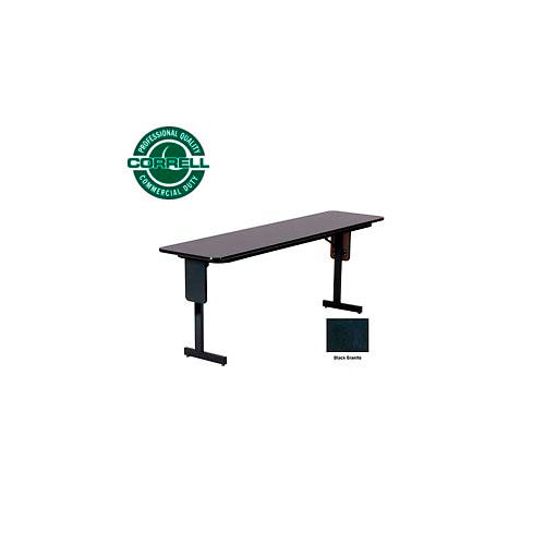 Correll Folding Seminar Table - 18" x 60" - Black Granite