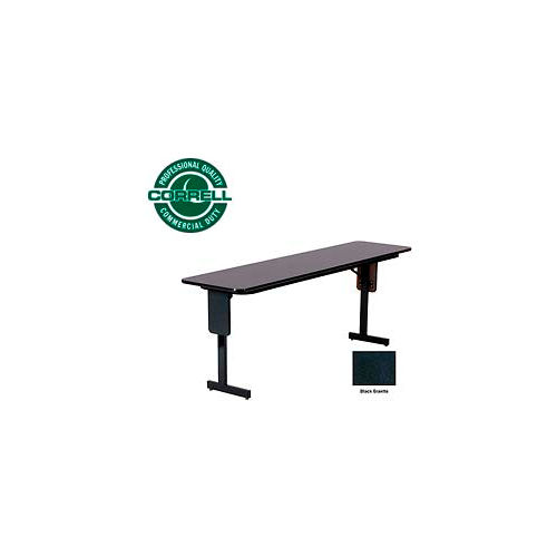 Correll Folding Seminar Table - 18" x 72" - Black Granite