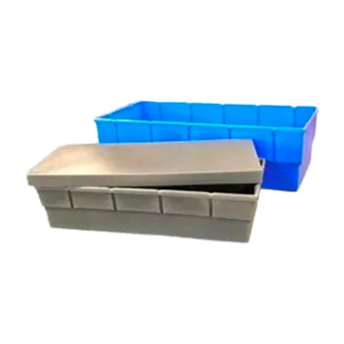 Bayhead Storage Container with Lid, 36"L x 6"W x 4-1/2"H, Blue