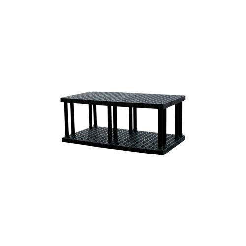 Structural Plastic Vented Shelving, 66"W x 36"D x 27"H, Black