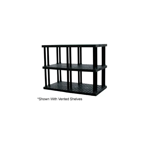 Structural Plastic Solid Shelving, 96"W x 36"D x 51"H, Black
