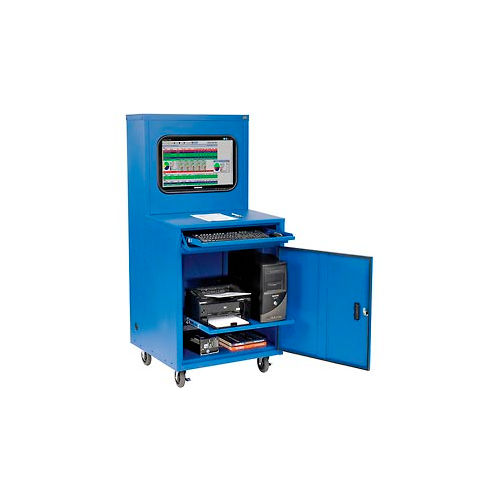 Global Industrial™ Mobile Heavy-Duty LCD Computer Cabinet, Blue ...