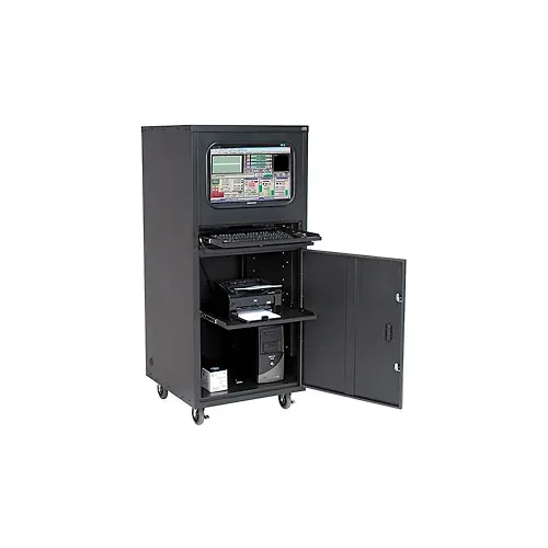 Global Industrial™ Mobile Heavy-Duty Computer Cabinet, Black, Unassembled