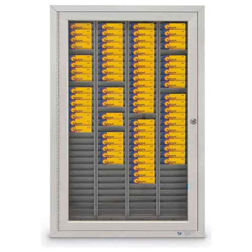 United Visual Products Badge Slot Wall Cabinet, 120 Slots, 22"W x 3-1/4 ...
