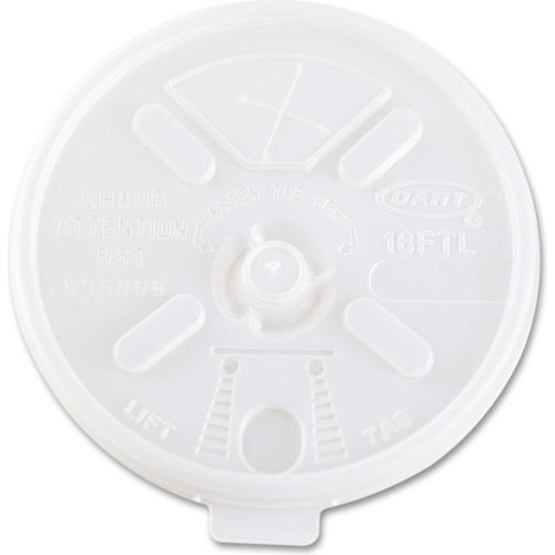 Dart® Lids For Styrofoam Cups, Lift-N-Lock Fold Tab, 16 Oz., 1,000 ...