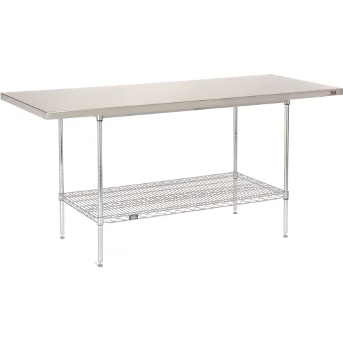 Global Industrial™ 304 Stainless Steel Work Table, 72 x 30", Undershelf