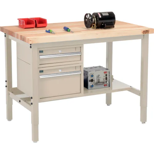 Global Industrial™ 48"W x 30"D Production Workbench - Maple Square Edge ...