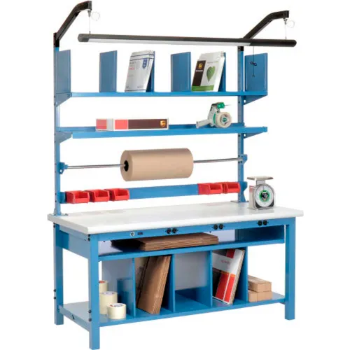 Global Industrial™ Complete Packing Workbench W/Power Apron, Laminate ...