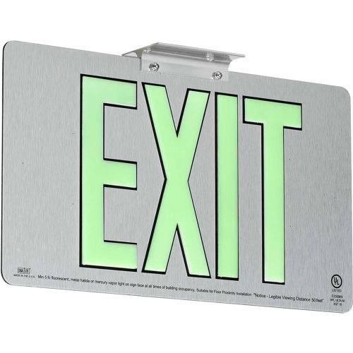 Dual-Lite DPLPM50DBA Exit Sign, Brushed Aluminum Face & Back w ...