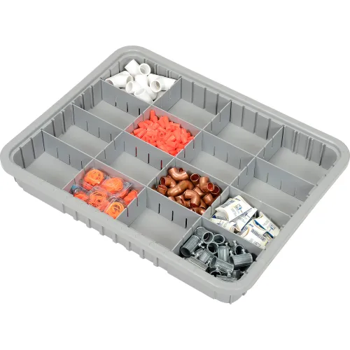Global Industrial™ Plastic Dividable Grid Container, 22-1/2"L x 17-1/2 ...