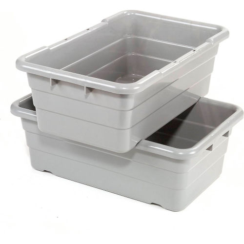 Global Industrial™ Cross Stack Nest Tote Tub - 25-1/8 x 16 x 8-1/2 Gray ...