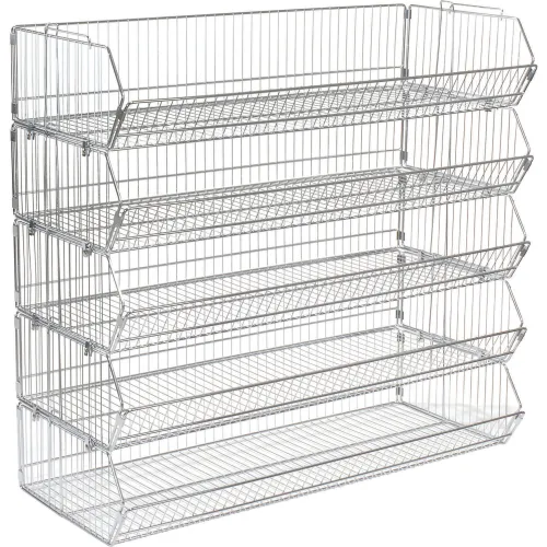 Global Industrial™ Modular Wire Stacking Bin Basket Rack, 48"W x 20"D x ...