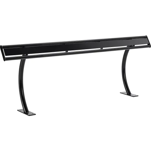 Global Industrial™ 8' Leaning Rail, In-Ground/Surface Mount, Black