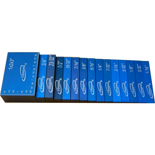 Igaging Precision Setup Aluminum Block Gauge Set 15 Piece