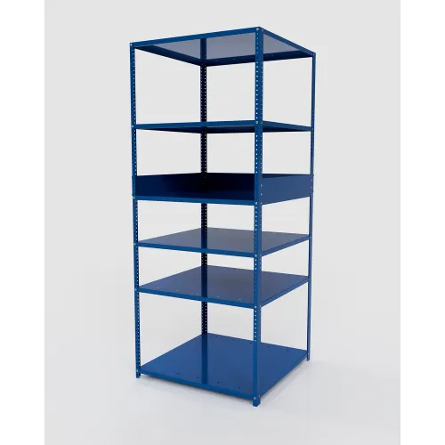Stackbin 36"W x 36"D x 86"H, 18 Gauge, 5 Shelf Corrugate Rack, 100 Lb ...