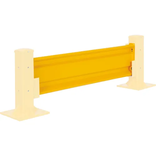 Global Industrial™ Steel Guard Rail, 2-Rib, 6'L, Yellow