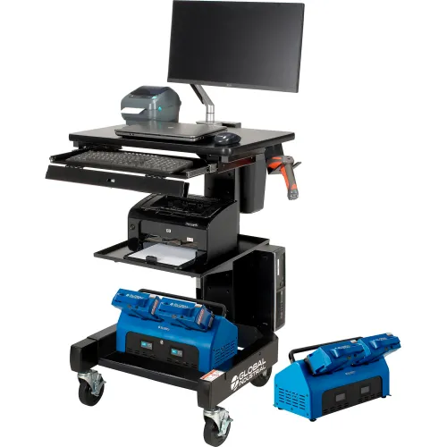 Global Industrial™ Orbit Mobile Powered Cart with 4 Swappable LiFePO4 ...