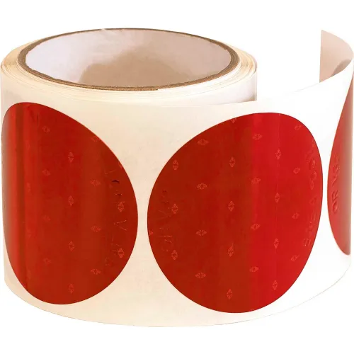 Buyers 3" Red Round DOT Stick-On Reflectors - 100 Per Roll - 5623000