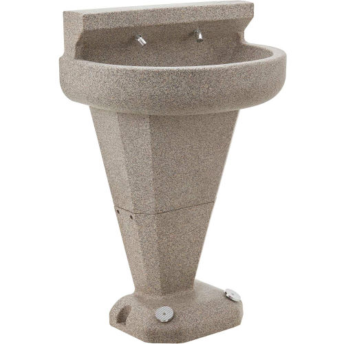Global Industrial™ Pedestal Wash Fountain, 2 Station, Foot-Operated