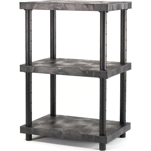 Structural Plastic Adjustable Solid Shelving, 96"W x 24"D x 45"H, Black