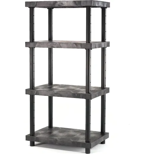 Structural Plastic Adjustable Solid Shelving, 96"W x 24"D x 72"H, Black