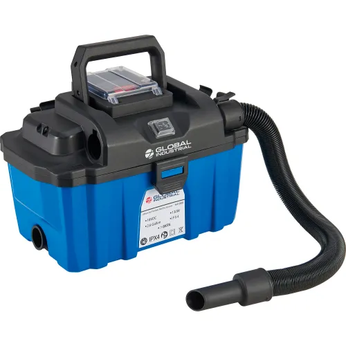 Global Industrial™ Battery Powered HEPA Wet/Dry Vacuum, 2.6 Gallon Cap ...