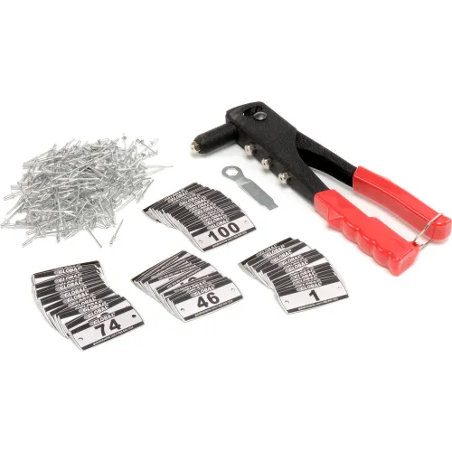 Global Industrial™ 652095 Locker Number Plate Kit w/ Rivet Gun ...
