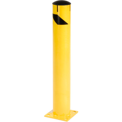 Global Industrial™ Steel Bollard w/Chain Slots & Removable Cap, 5-1/2 ...