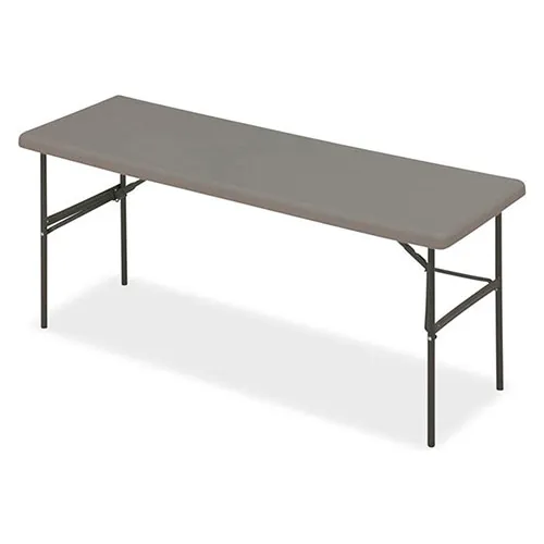 Iceberg, IndestrucTable TOO™ Plastic Folding Table, 24" x 72", Charcoal