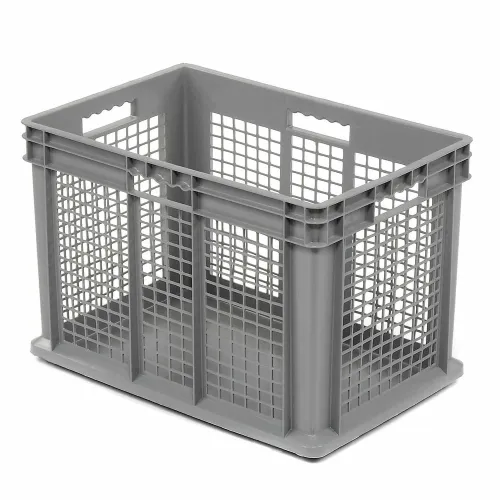 Global Industrial™ Mesh Straight Wall Container, Solid Base, 23-3/4"Lx ...