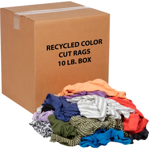 Global Industrial™ Recycled Mixed Color Cut Rags, 10 Lb. Box