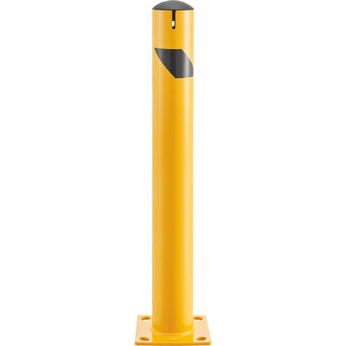 Global Industrial™ Steel Bollard w/Chain Slots & Removable Cap, 4-1/2 ...