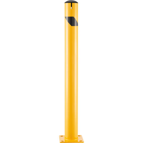 Global Industrial™ Steel Bollard w/Chain Slots & Removable Cap, 4-1/2 ...
