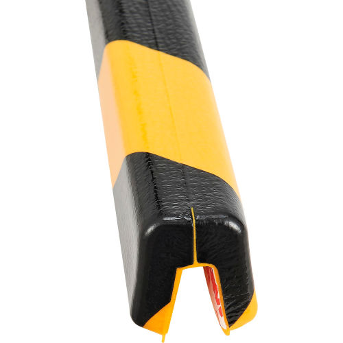 Global Industrial™ Shelf Bumper Guard, Type G, 39-3/8"L, Black/Yellow