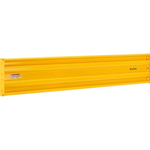 Global Industrial™ Steel Guard Rail, 3-Rib, 8'L, Yellow