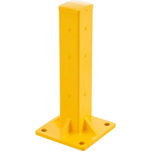 Global Industrial™ Bolt-On Steel Post for Single 3-Rib Guard Rail, 24"H ...
