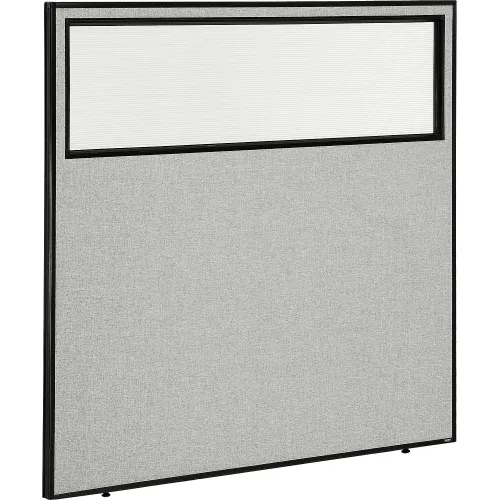 Interion® Office Partition Panel with Partial Window, 60-1/4"W x 60"H, Gray