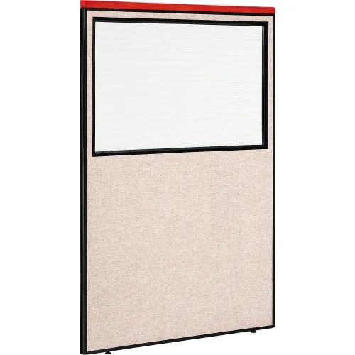 Interion® Deluxe Office Partition Panel with Partial Window, 48-1/4"W x ...